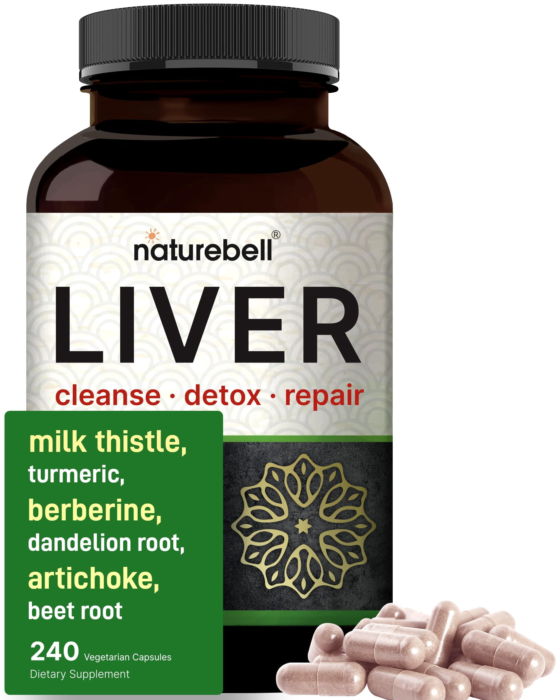 Liver Cleanse Detox & Repair, 240 Veggie Capsules | Milk Thistle with ...