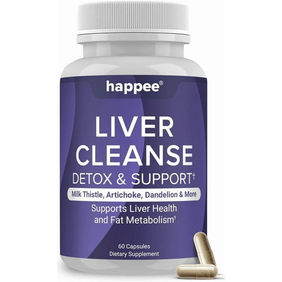 Happee Liver Support, 60 Capsules, Herbal Supplement with Milk Thistle ...