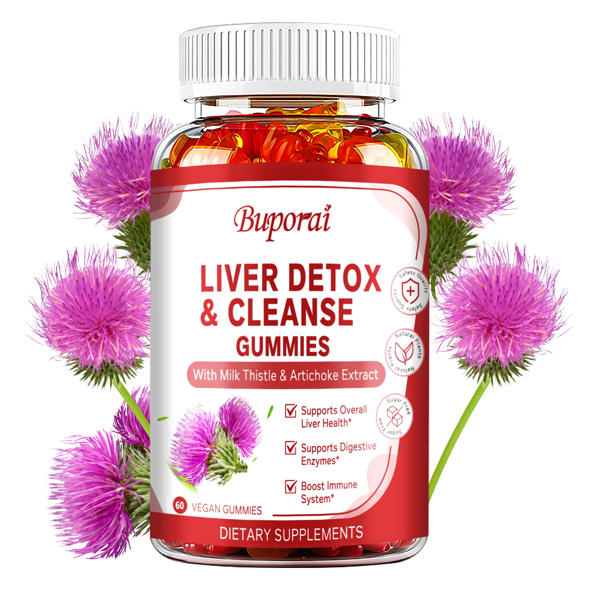 Liver Detox & Cleanse Gummies - with Chanca Piedra, Dandelion, Milk ...