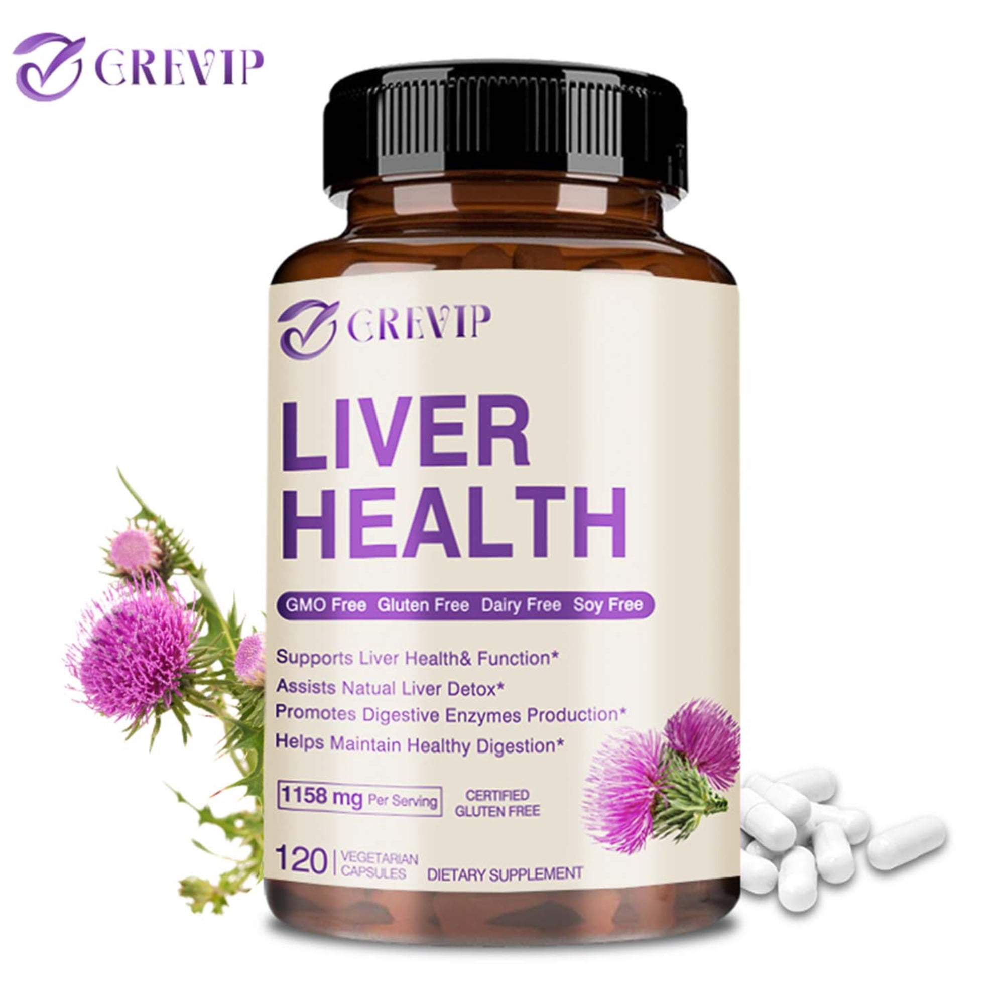 Liver Health - with Milk Thistle, Dandelion - Supports Liver Cleansing ...