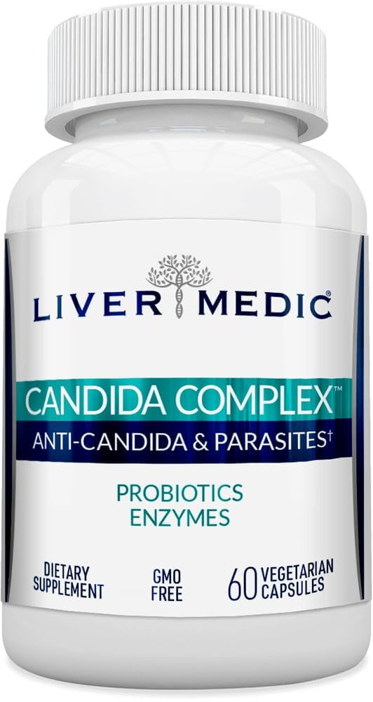 Liver Medic Candida Complex Oregano, Enzymes, Probiotics, Caprylic Acid ...