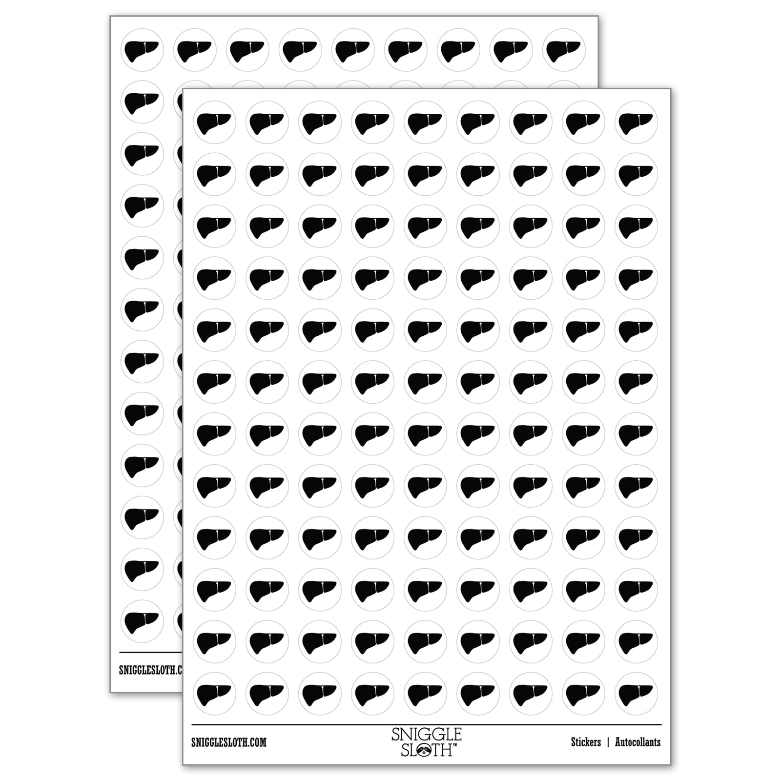 Liver Organs Anatomy Body Part 200+ Round Stickers - White - Gloss ...