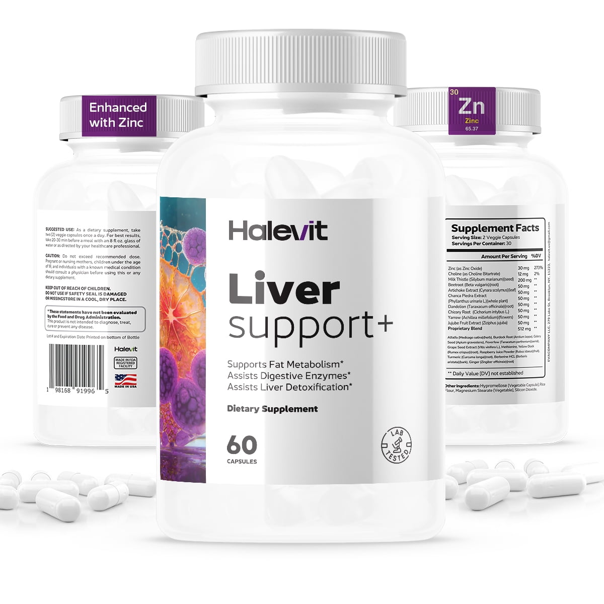 Liver Supplement: Liver Support with Zinc, 21+ Ingredients for Active ...