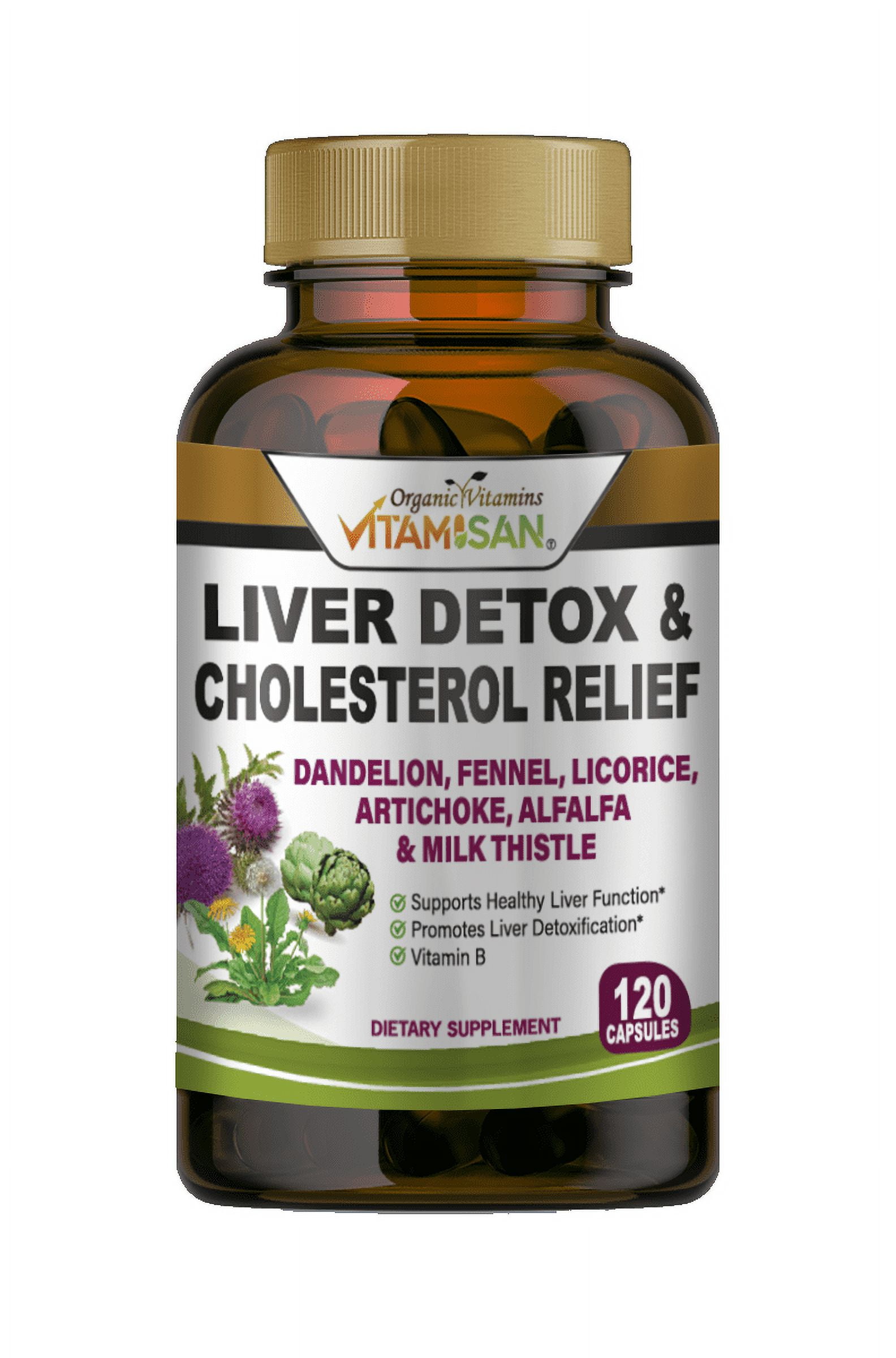 Liver Support Supplement with Milk Thistle 120 capsules , Dandelion ...