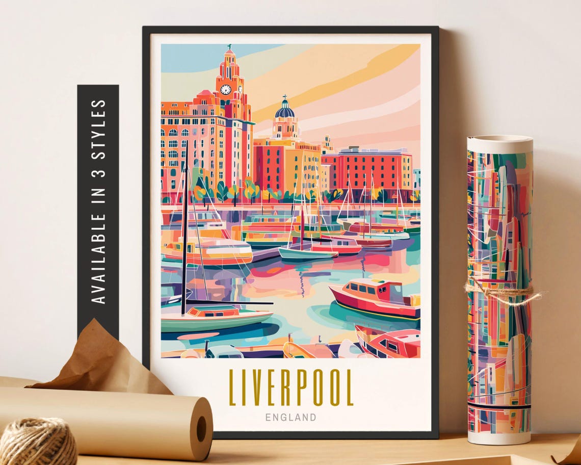 Liverpool England Art Print Travel City Wall Art Liverpool Gift ...