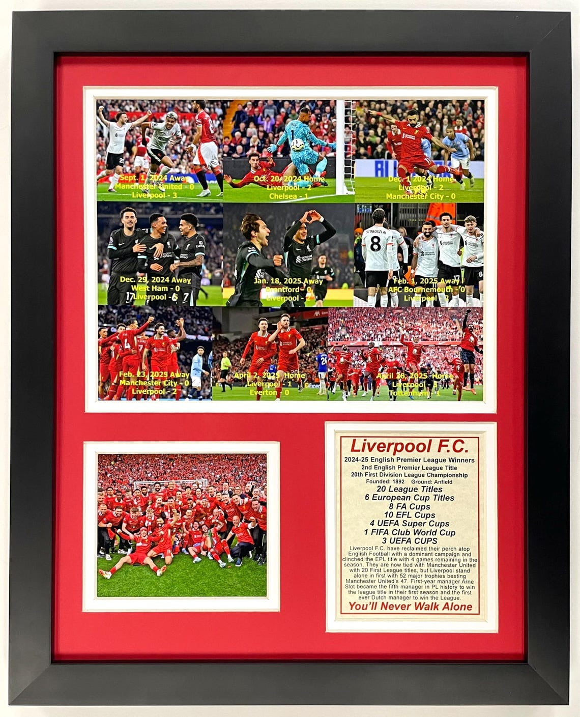 Liverpool FC 2024-2025 Poster EPL Champions Canvas Football Club ...