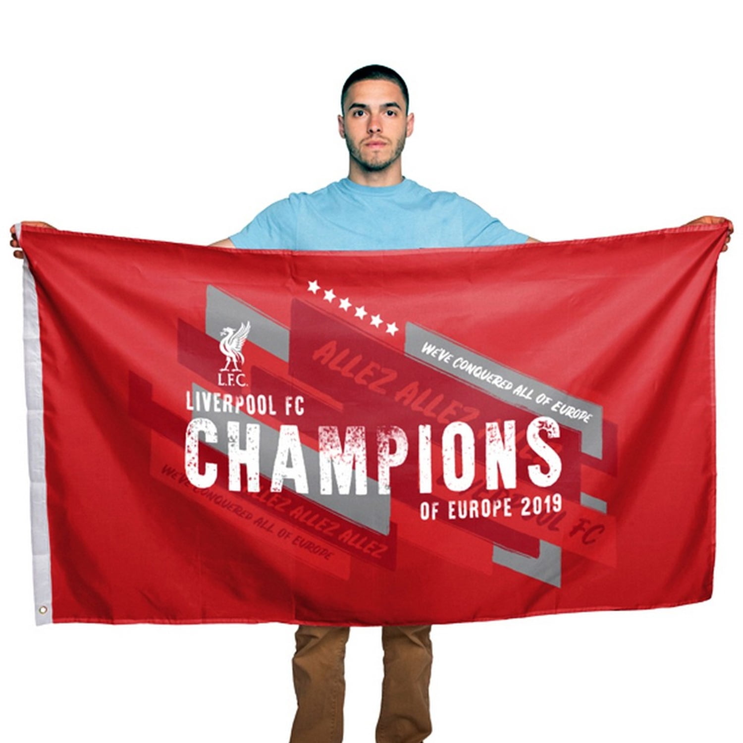 Liverpool FC Champions Of Europe Flag - Walmart Business Supplies