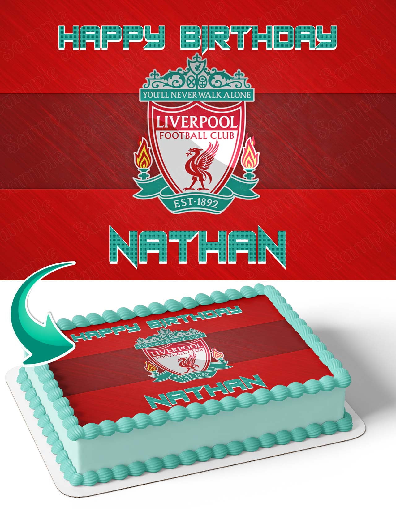 Liverpool FC R Edible Image Cake Topper Personalized Birthday Sheet ...