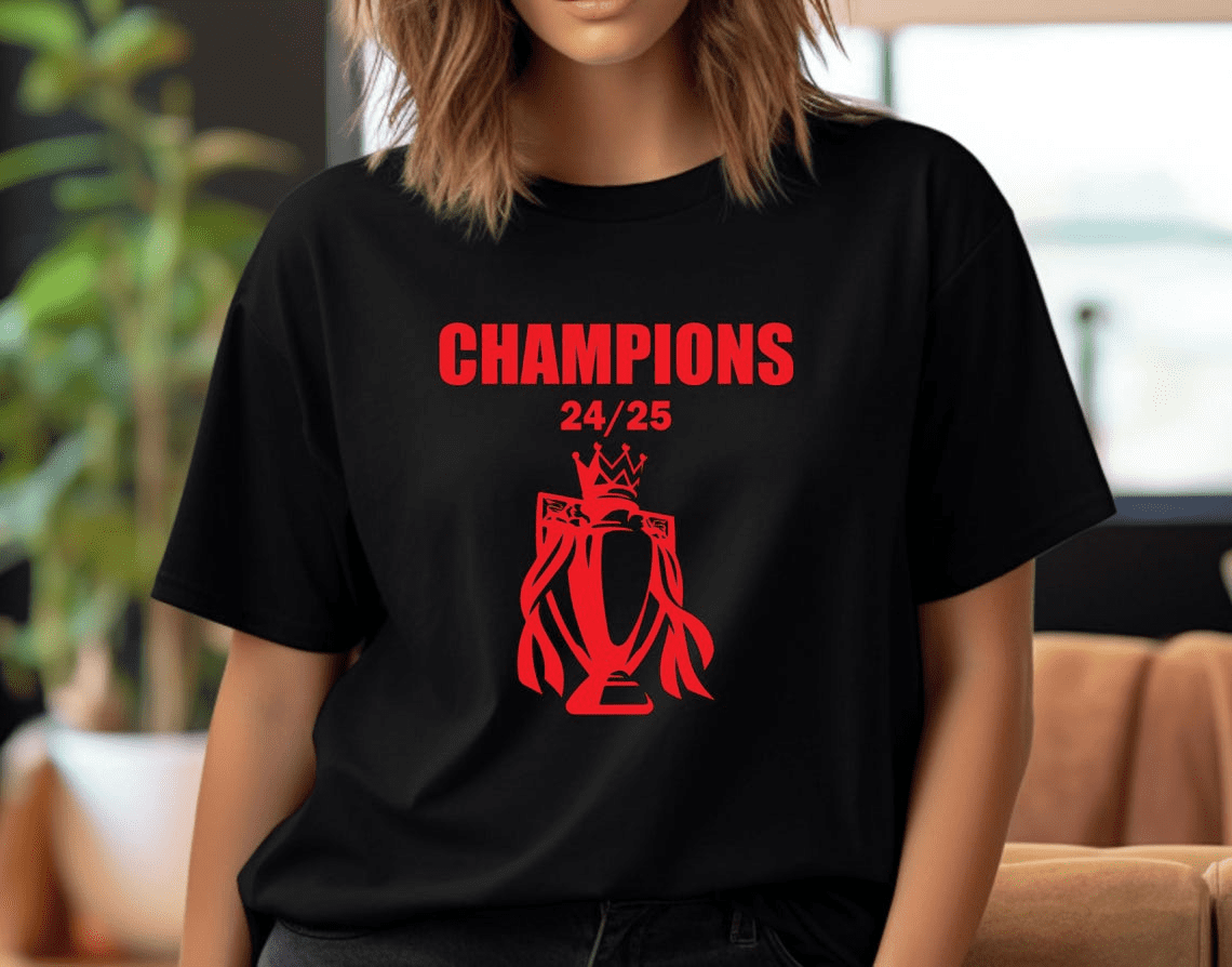 Liverpool FC Shirt Champions 2024 2025 Premier League Tshirt for Fans ...