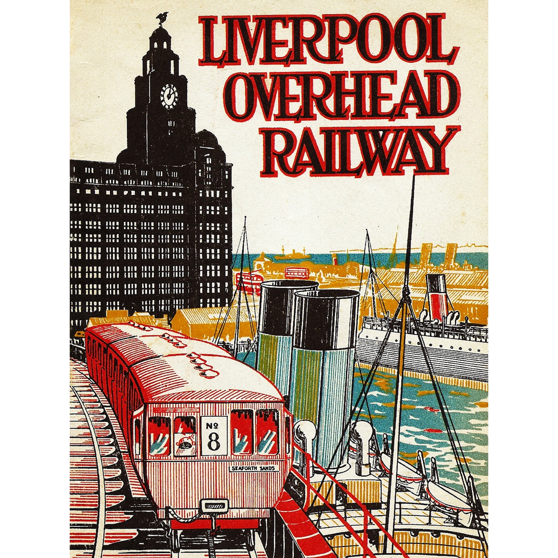 Liverpool Overhead Railway 1935 Travel Advert Extra Large XL Wall Art ...