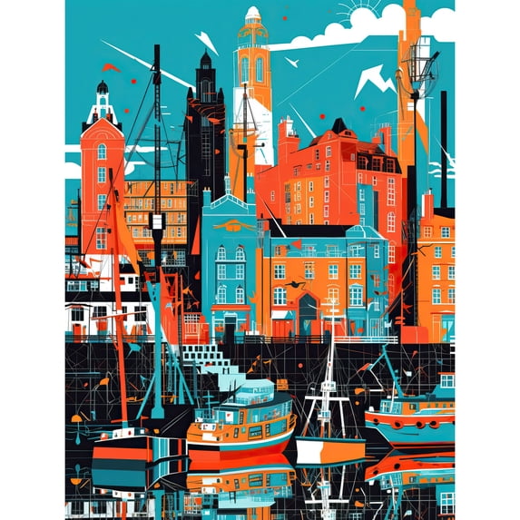 Liverpool Royal Albert Dock Waterfront Cityscape Extra Large XL Wall ...