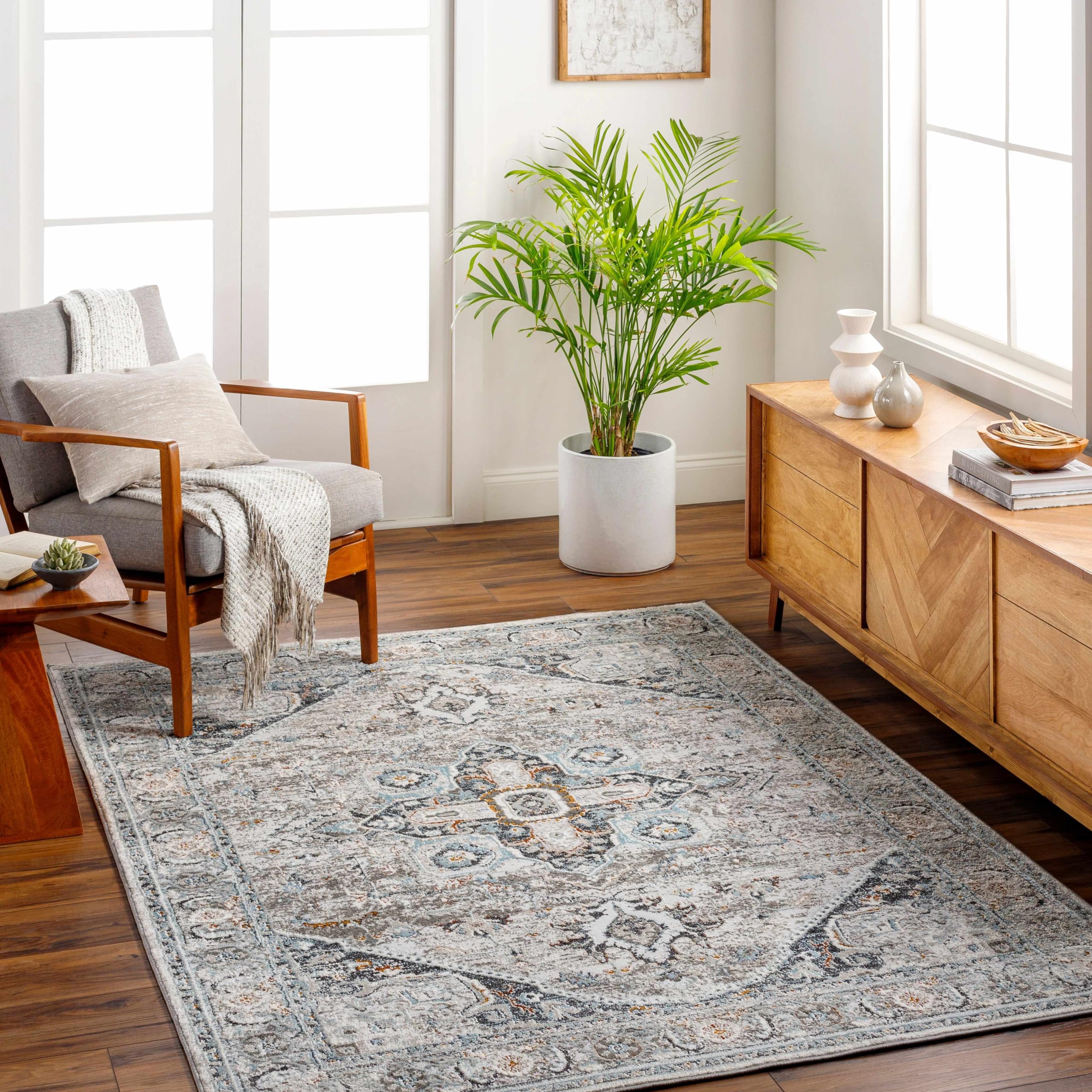 Liverpool Traditional Medallion Oriental Carpet Rug for Living Room ...