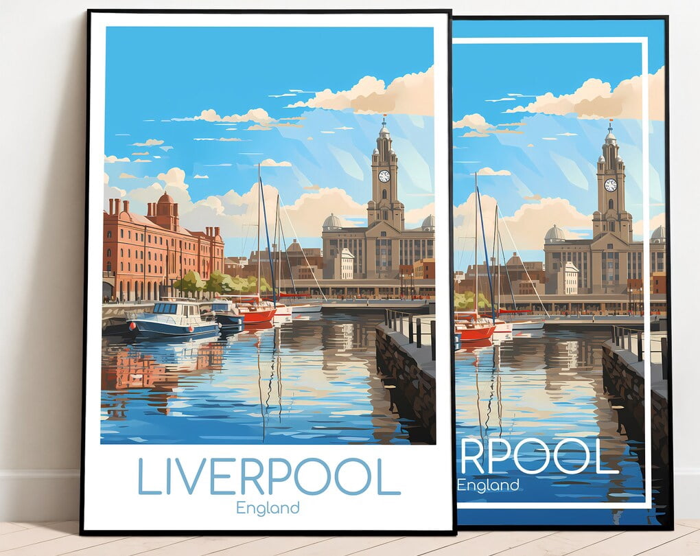 Liverpool Travel Poster Liverpool Poster Wall Art United Kingdom ...