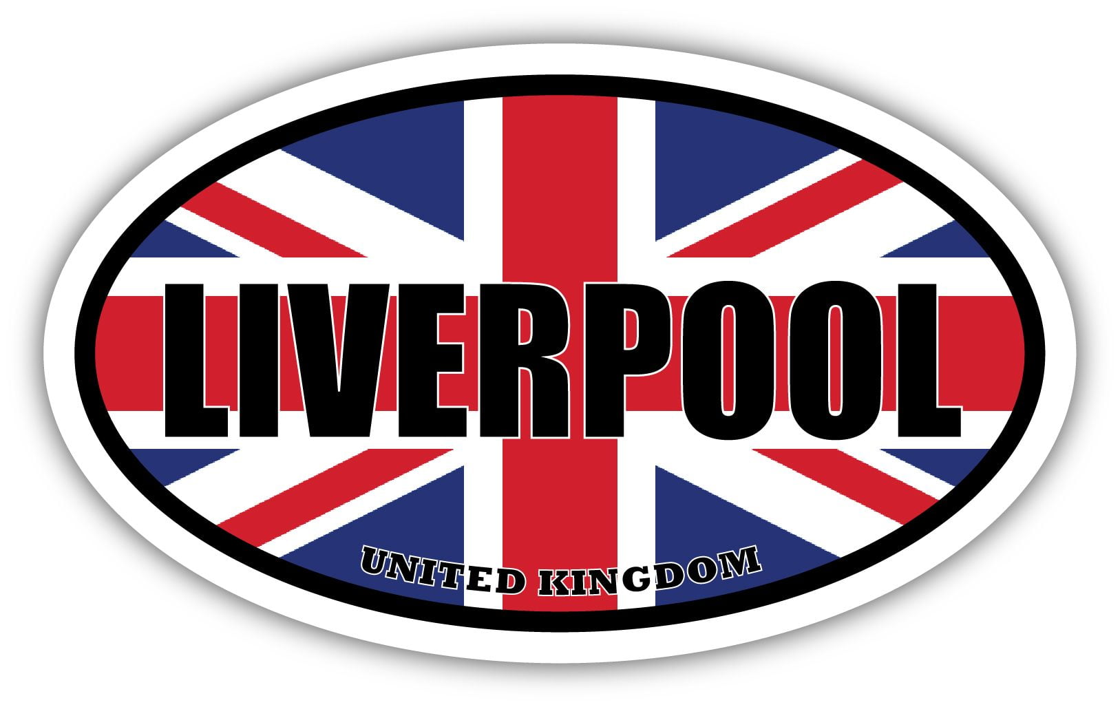 Liverpool United Kingdom Flag Oval Decal Vinyl Bumper Sticker 3x5 ...