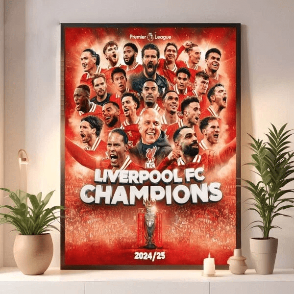 Liverpool Win The Premier League Championship 2024-2025 Home Decor ...