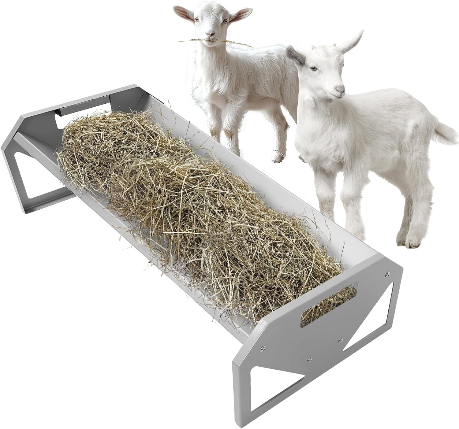 Livestock Feeding Trough 22 Gallon Capacity 45" Hay Feeder Heavy Duty ...