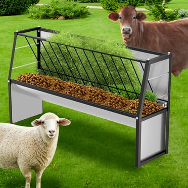 Pasture Feeder, Stainless Steel Frame Large Livestock Feeder, Goat Hay Feeder, Heavy-Duty Hay ...