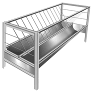 KOJEM 2-in-1 Grain & Hay Livestock Feeder,Large Capacity,with Deeper Feeding Pan,for Goats ...