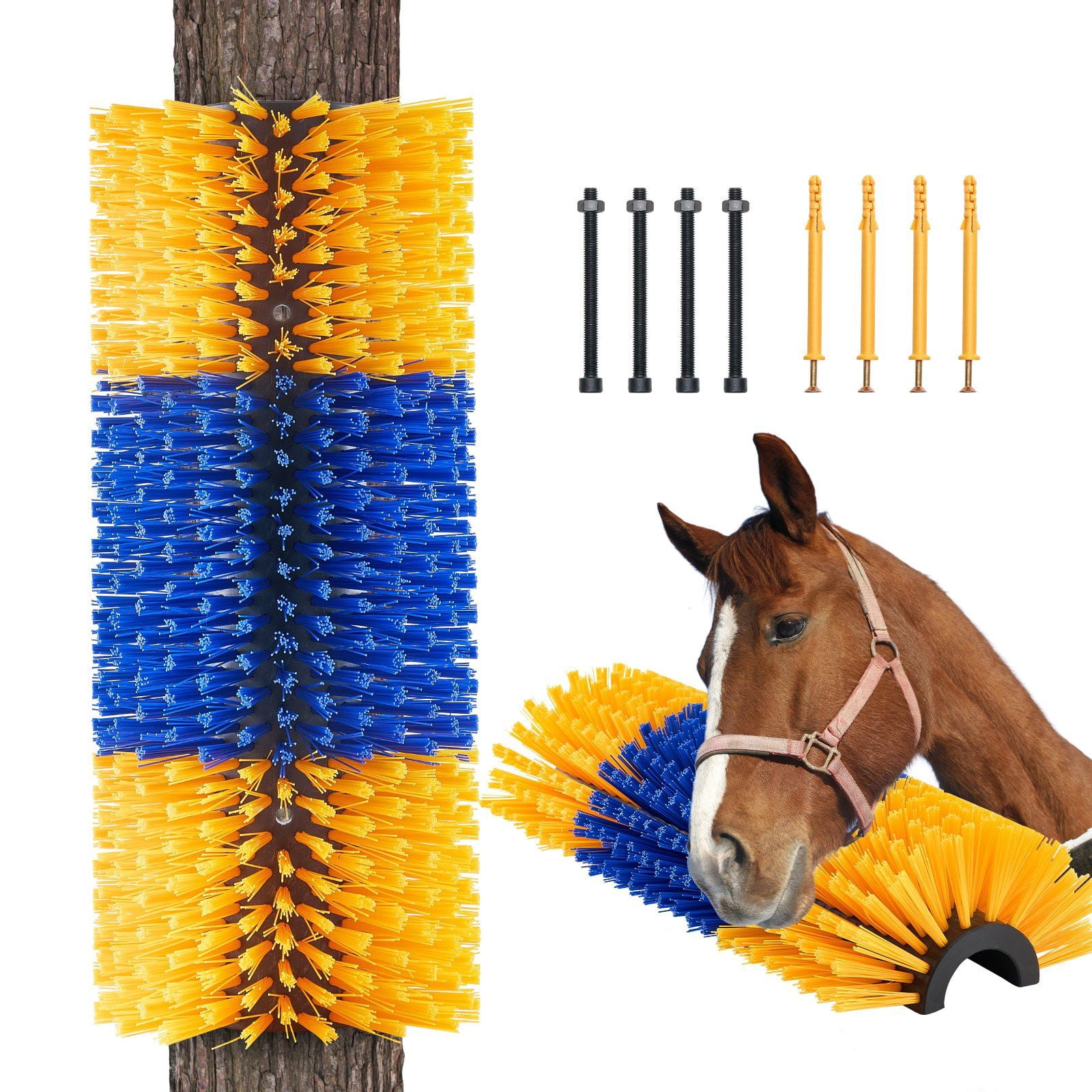 Livestock Grooming Brush for Horses&Cattle,20x7.5 " Cow Scratcher with ...