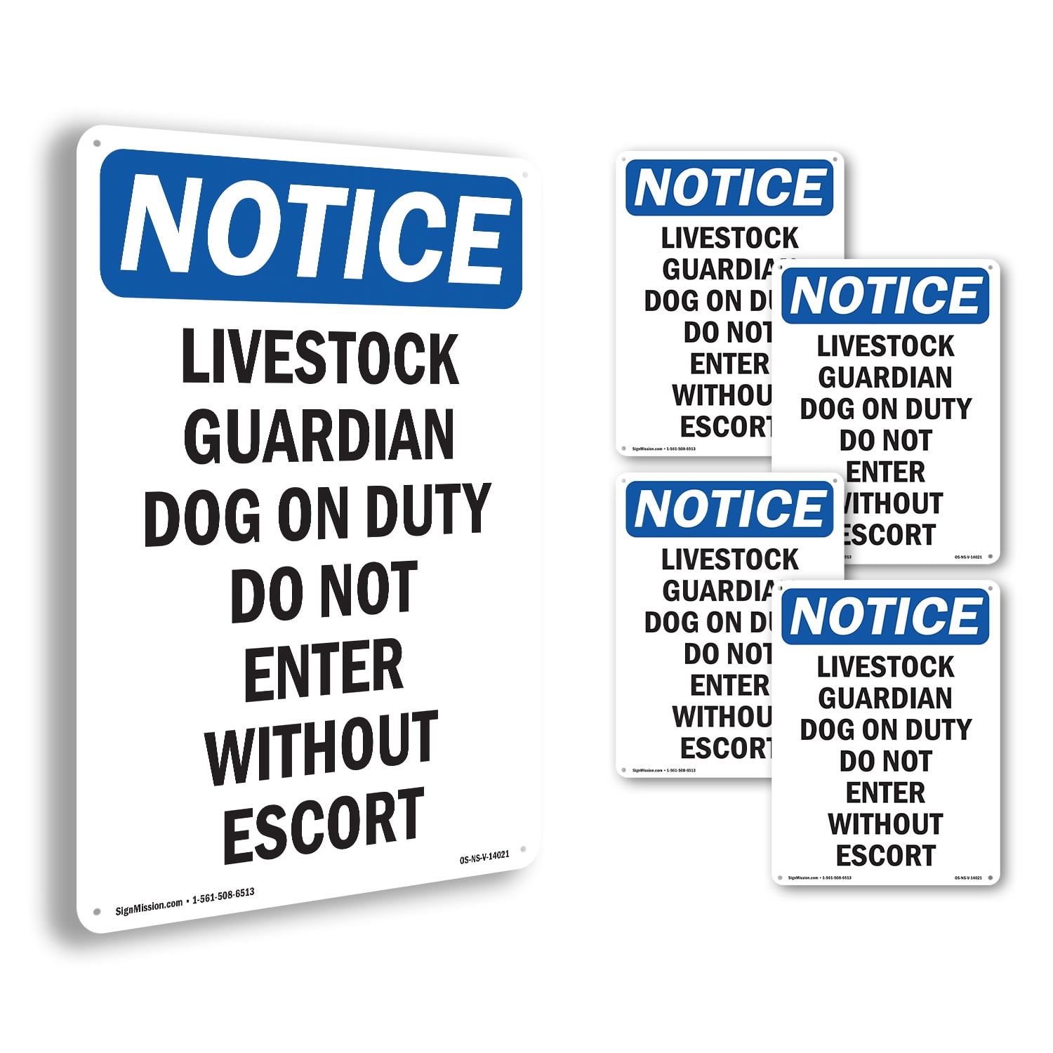 Livestock Guardian Dog On Duty OSHA Notice Rigid Plastic Sign 24 Inch x ...