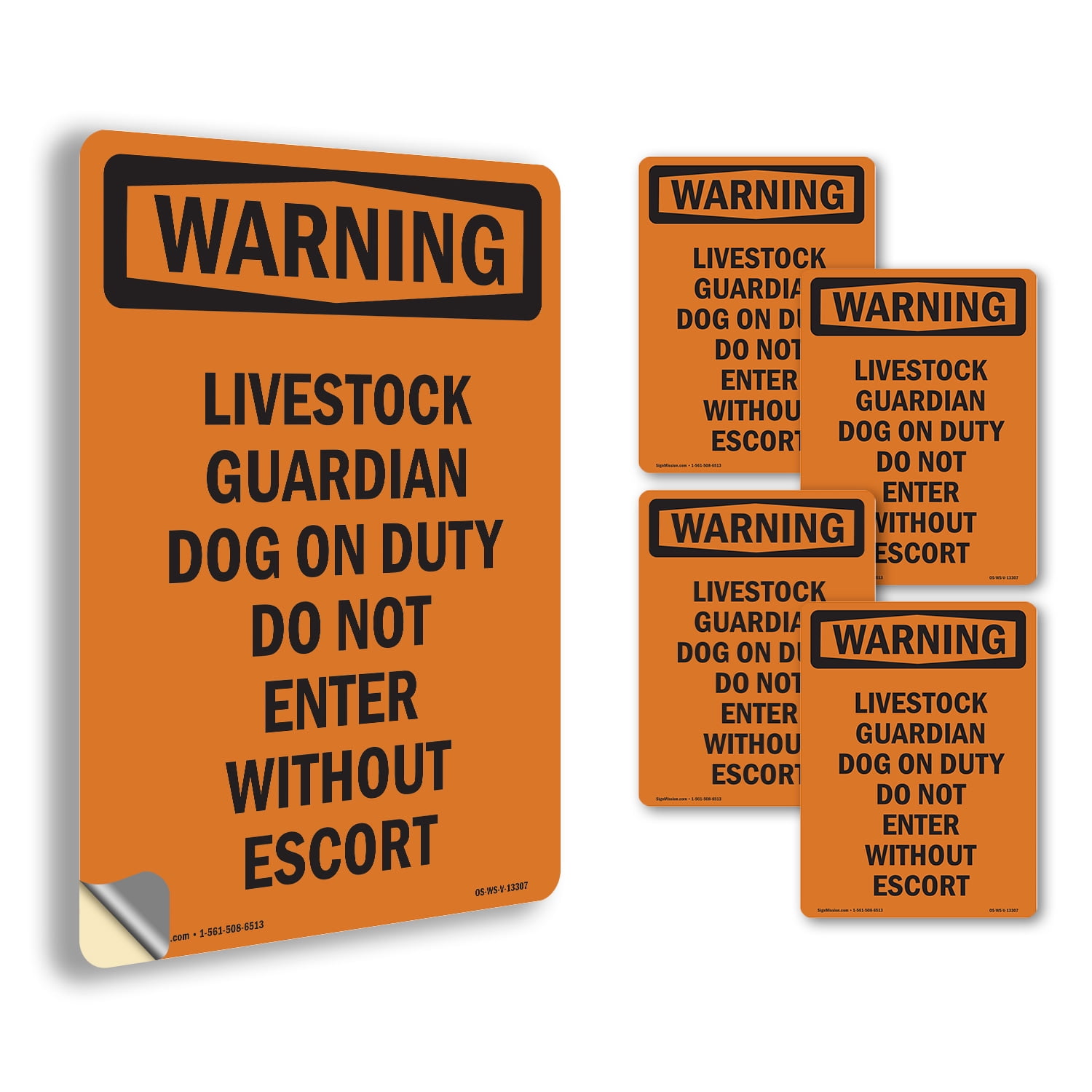 Livestock Guardian Dog On Duty OSHA WARNING Vinyl Decal Label 7 Inch x ...