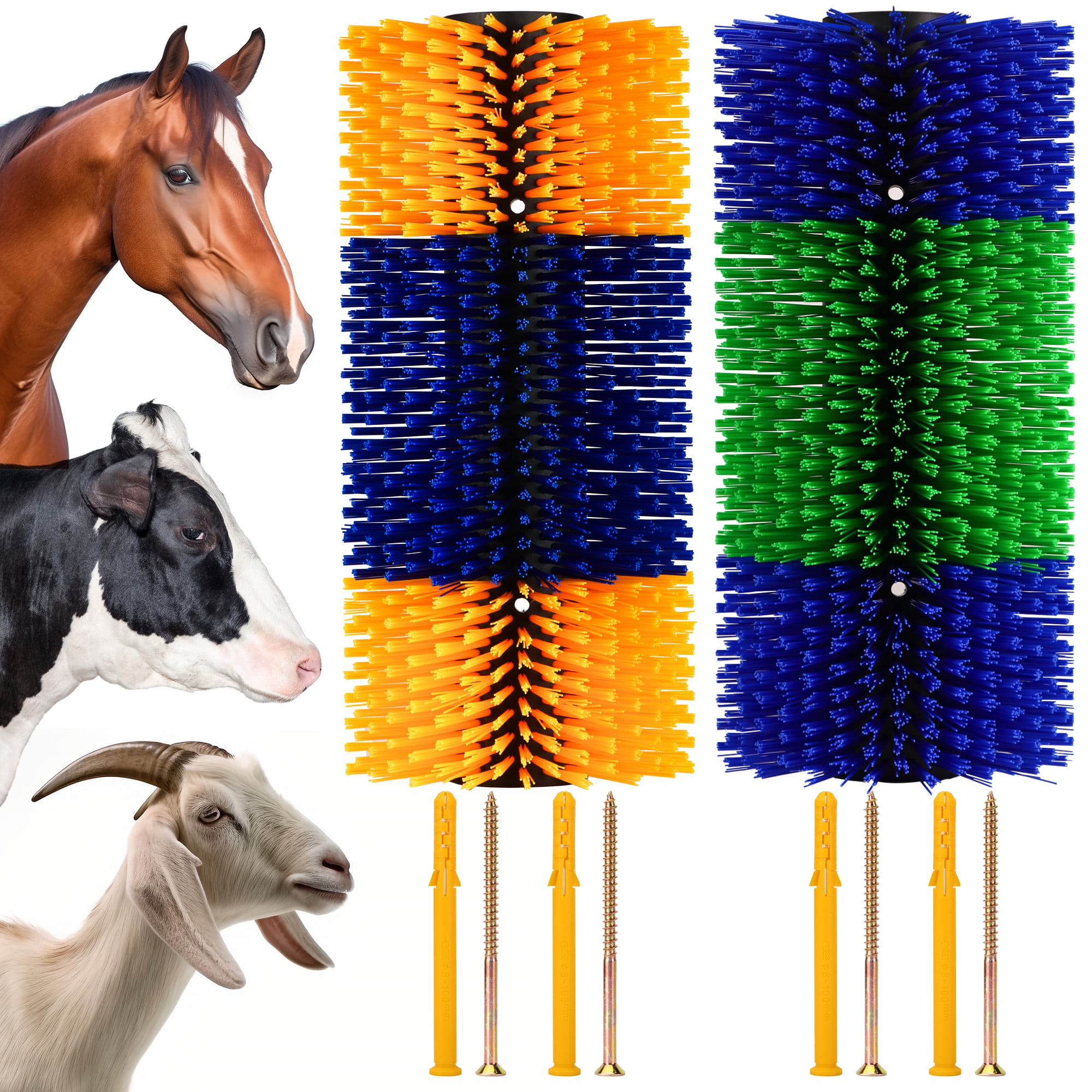 Livestock Scratch Brush, 2-Pack for Horse Grooming, Help Soothe Itching ...