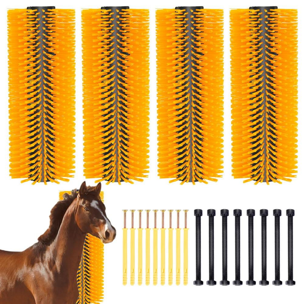 Kalkiam 4Pcs Livestock Scratching Brush, Horse Scratcher Brush Full ...