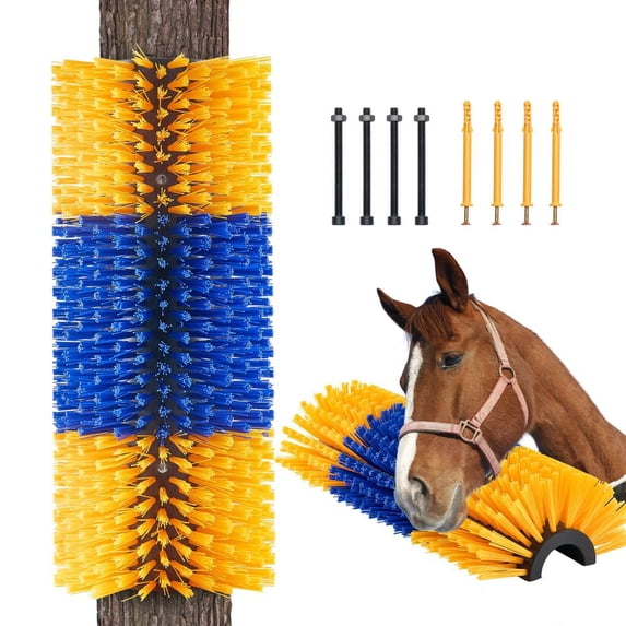 Livestock Scratching Brush, Horse Brush with 2 Screws, 20 x 7.5 in Cow ...