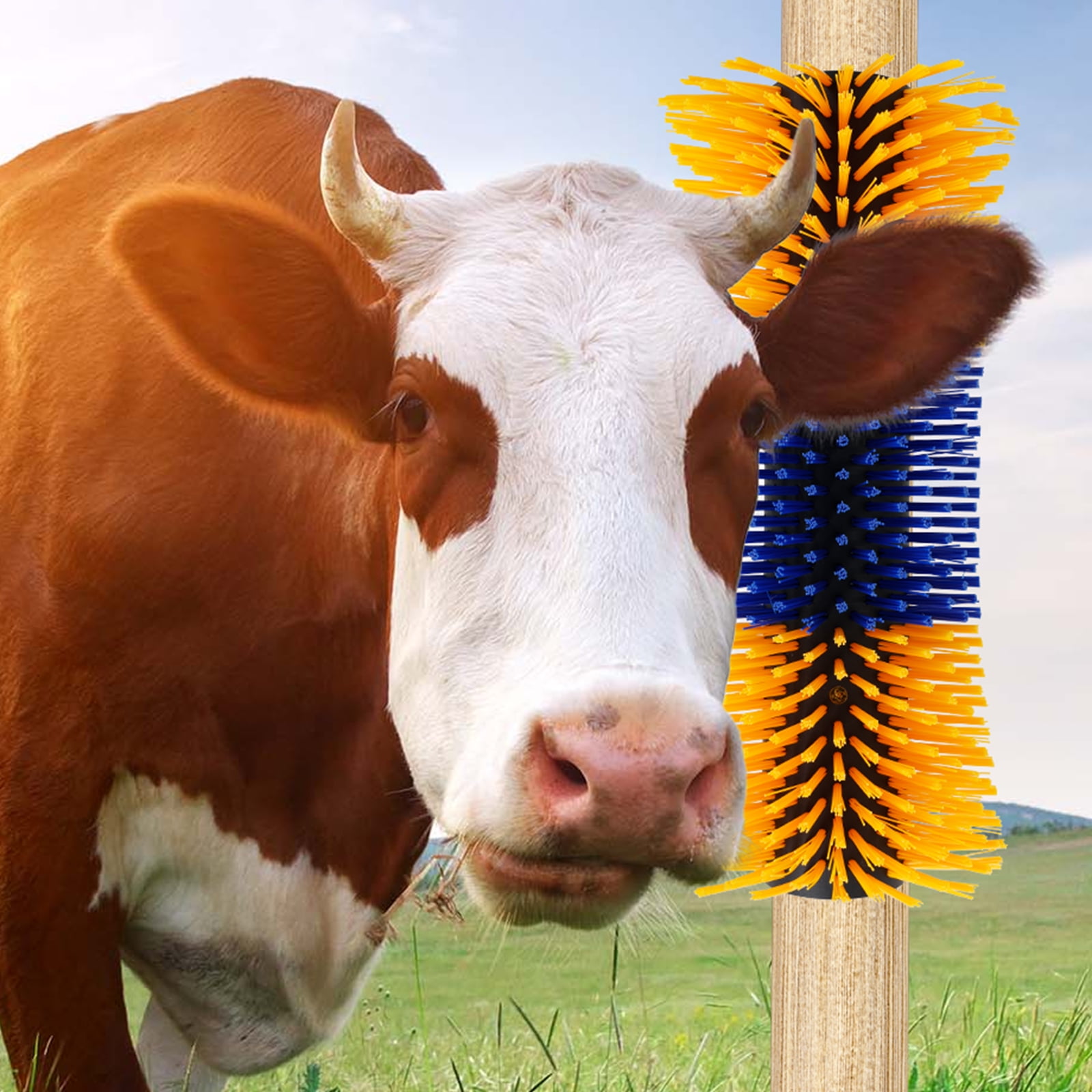 Livestock Scratching Brush Nylon Cattle Horse Scratcher Cleaning ...