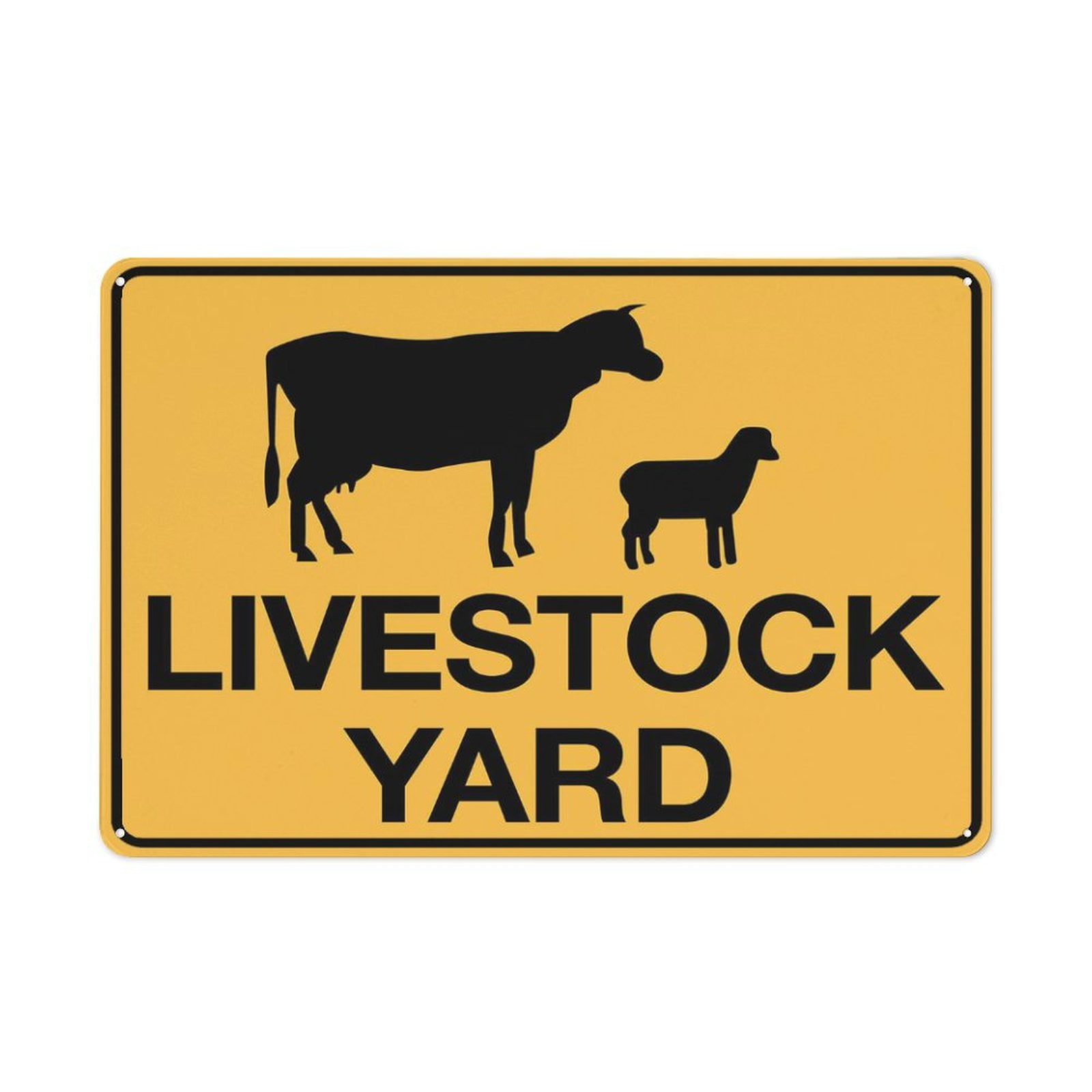 Livestock Yard Sign Outdoor Metal Sign - 12 X 8 Metal Signs For ...