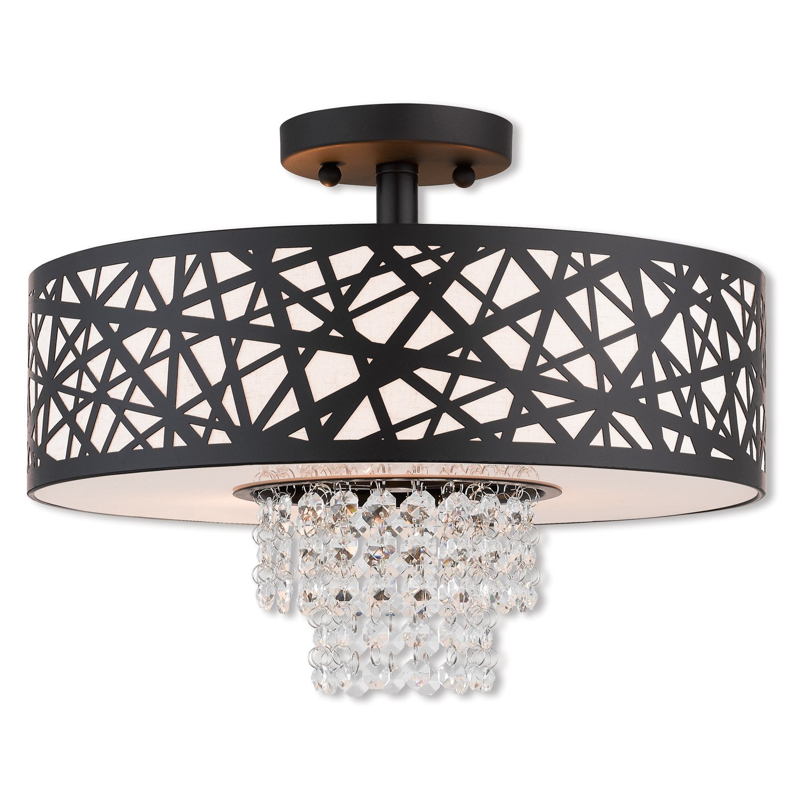 Livex Lighting 40663 Allendale 3 Light 14-7/8" Wide Semi-Flush Drum ...