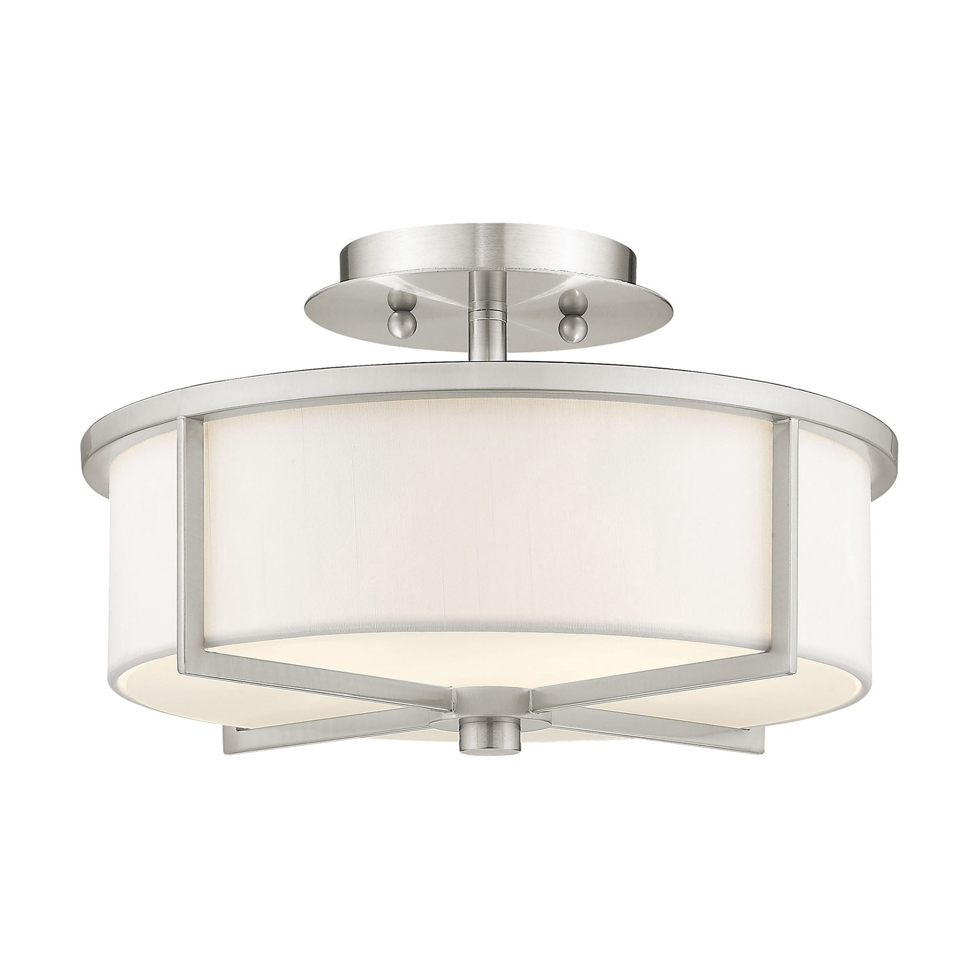 Livex Lighting Wesley Ceiling Mount in Brushed Nickel - Walmart.com
