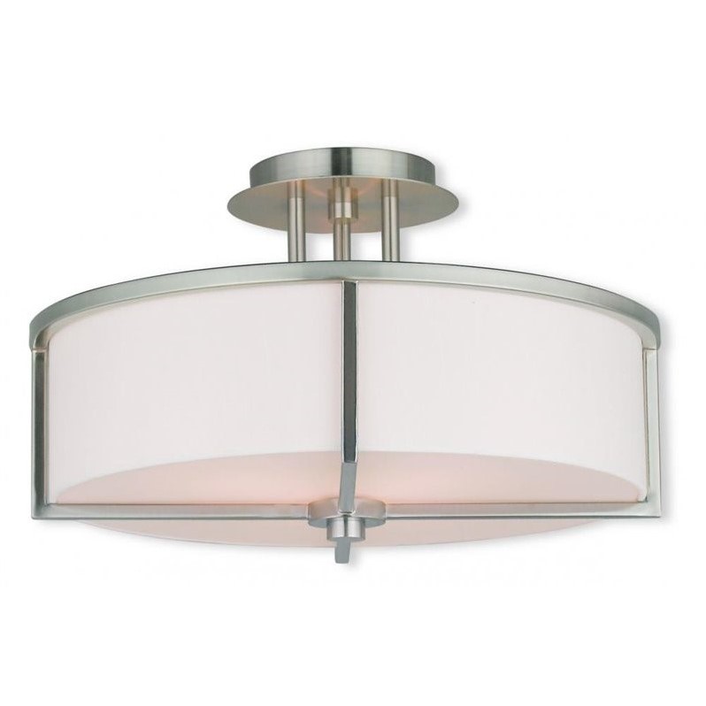 Livex Lighting Wesley Ceiling Mount in Brushed Nickel - Walmart.com