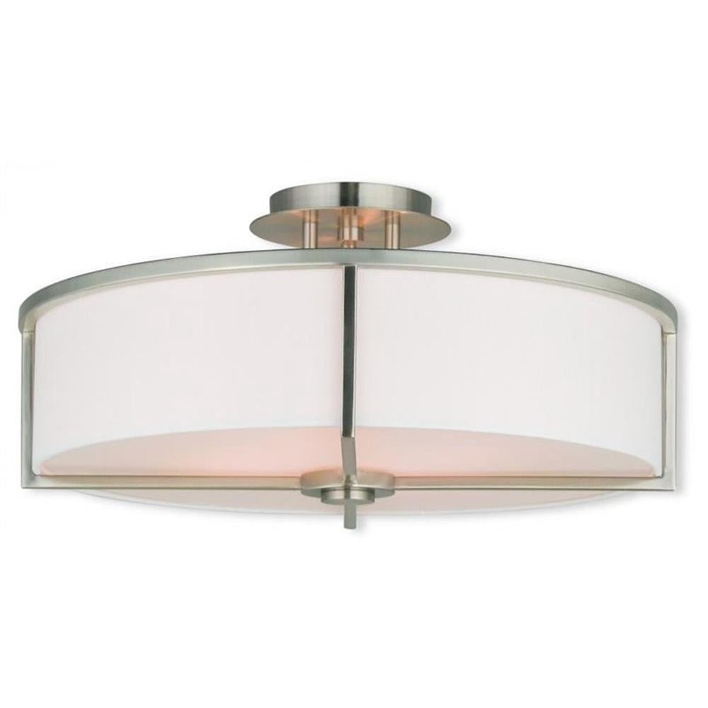 Livex Lighting Wesley Ceiling Mount in Brushed Nickel - Walmart.com