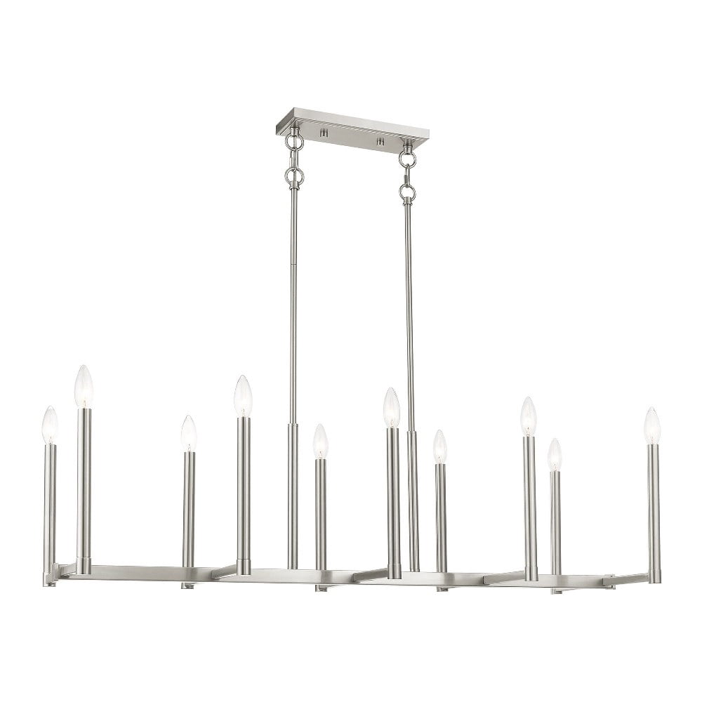 Livex Lighting - Alpine - 10 Light Linear Chandelier in Modern Style ...