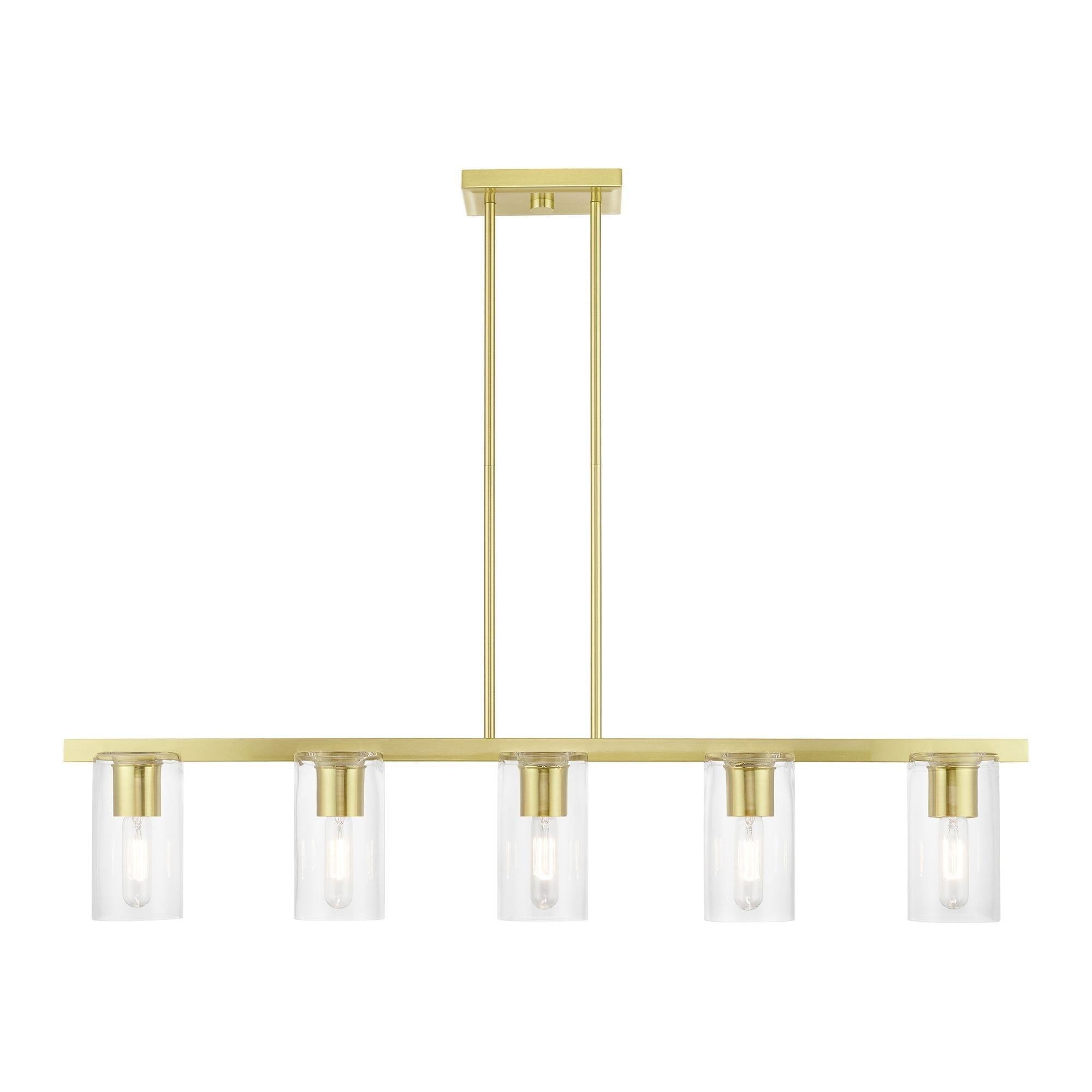 Livex Lighting - Clarion - 5 Light Linear Chandelier In Contemporary ...