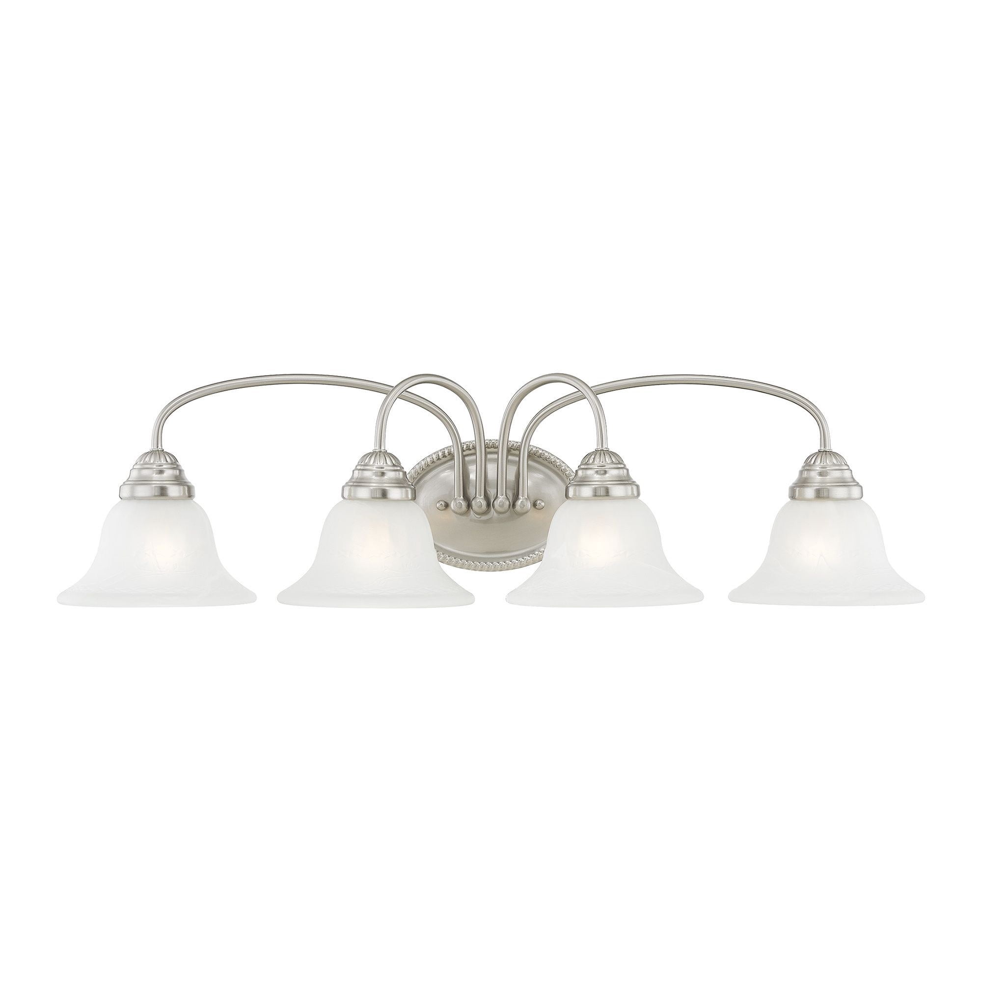 Livex Lighting Edgemont Bath Light, Brushed Nickel Finish, Alabaster ...