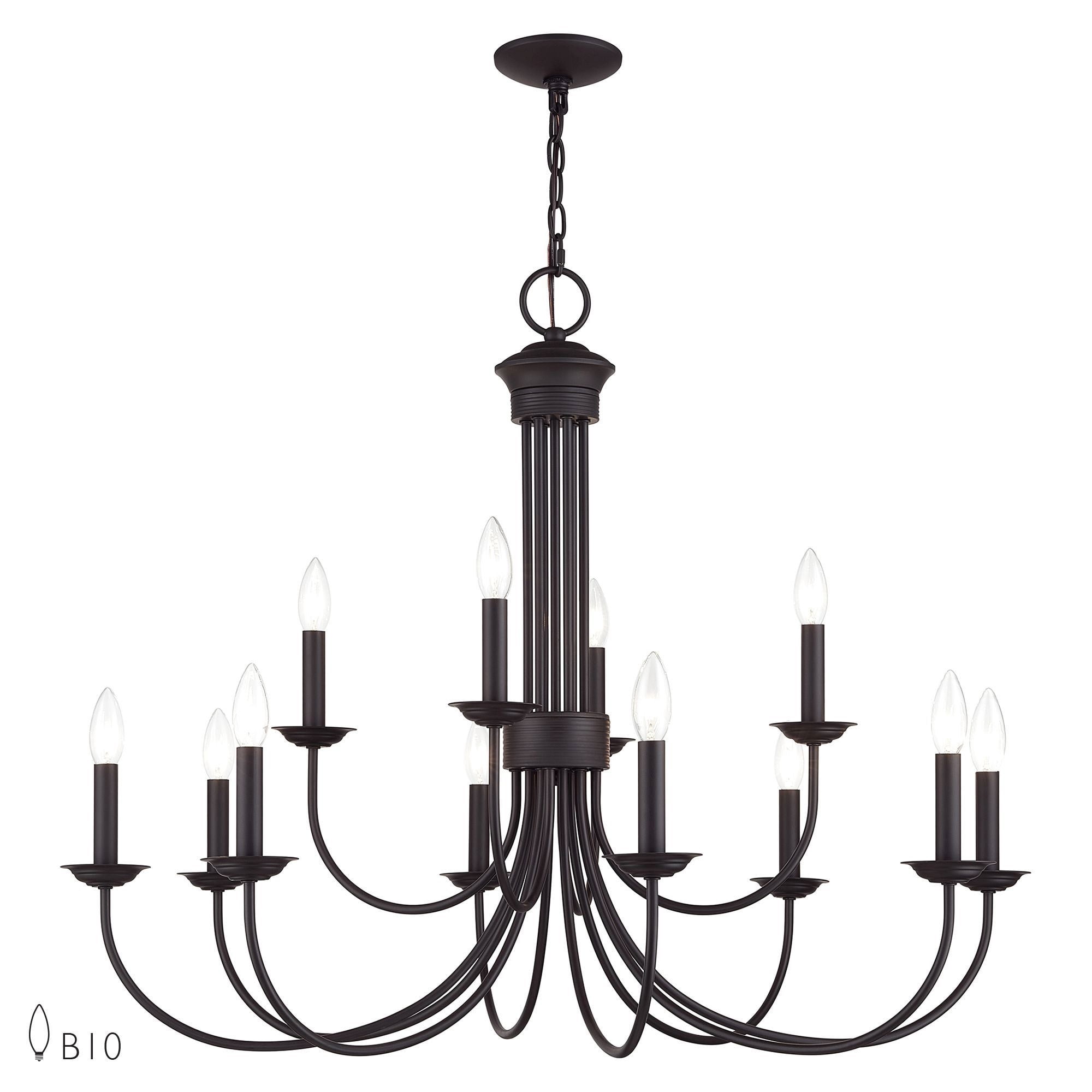 Livex Lighting - Estate - 12 Light Large 2-Tier Chandelier-29 Inches ...