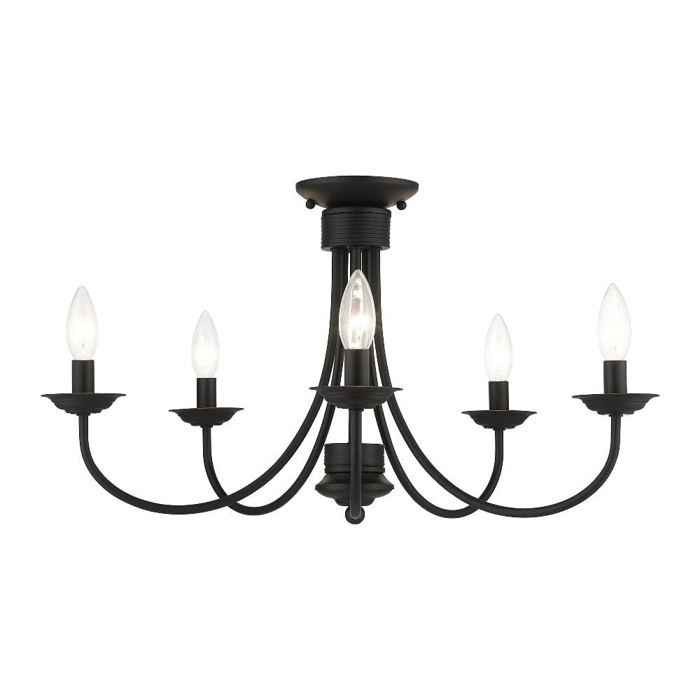 Livex Lighting - Estate - 5 Light Large Semi-Flush Mount In Style-13.25 ...