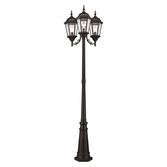 Livex Lighting Hamilton 3 Light Outdoor 3 Head Post - Walmart.com
