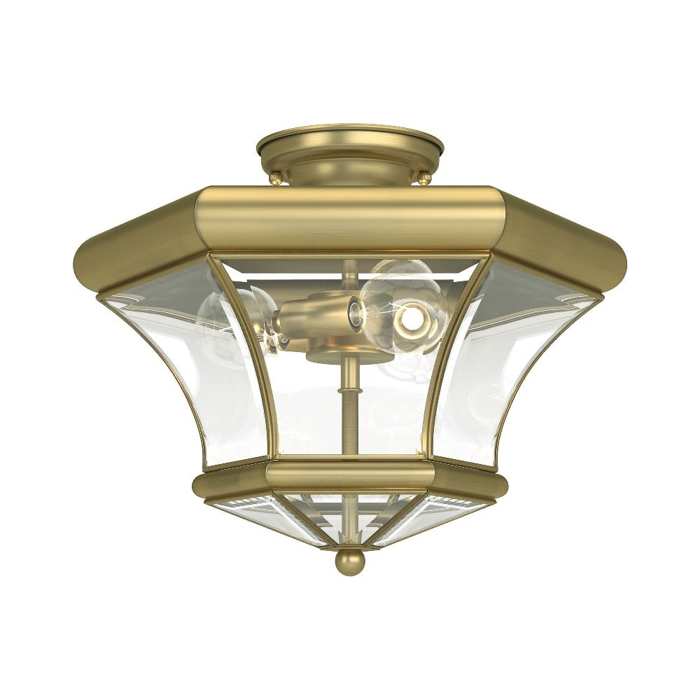 Livex Lighting Monterey Ceiling Mount in Antique Brass - Walmart.com