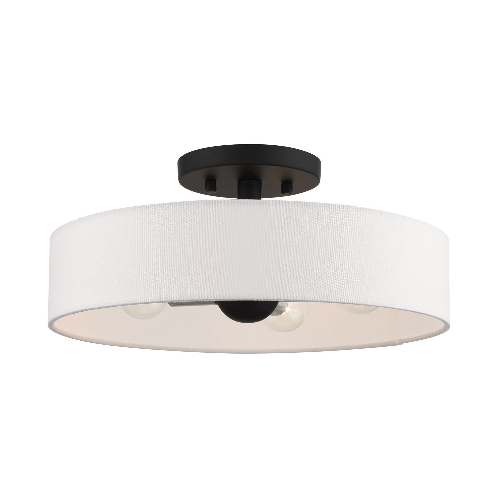 Livex Lighting Venlo 14" 4-Light Modern Metal/Fabric Semi Flush Mount ...