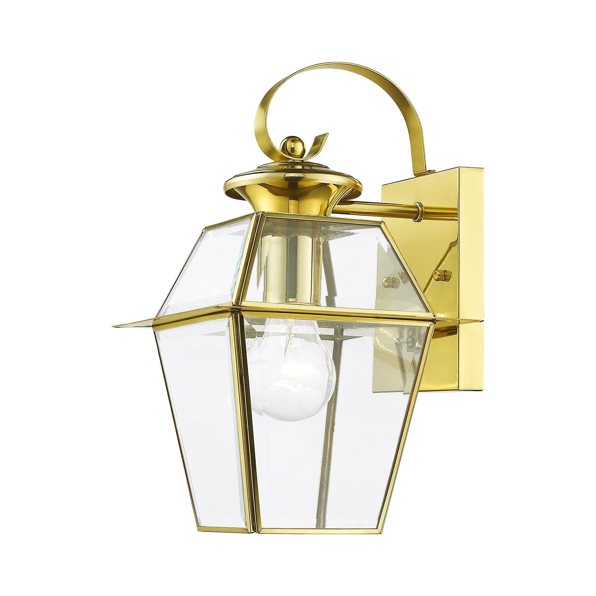 Livex Lighting Westover Outdoor Wall Lantern in Polished Brass ...