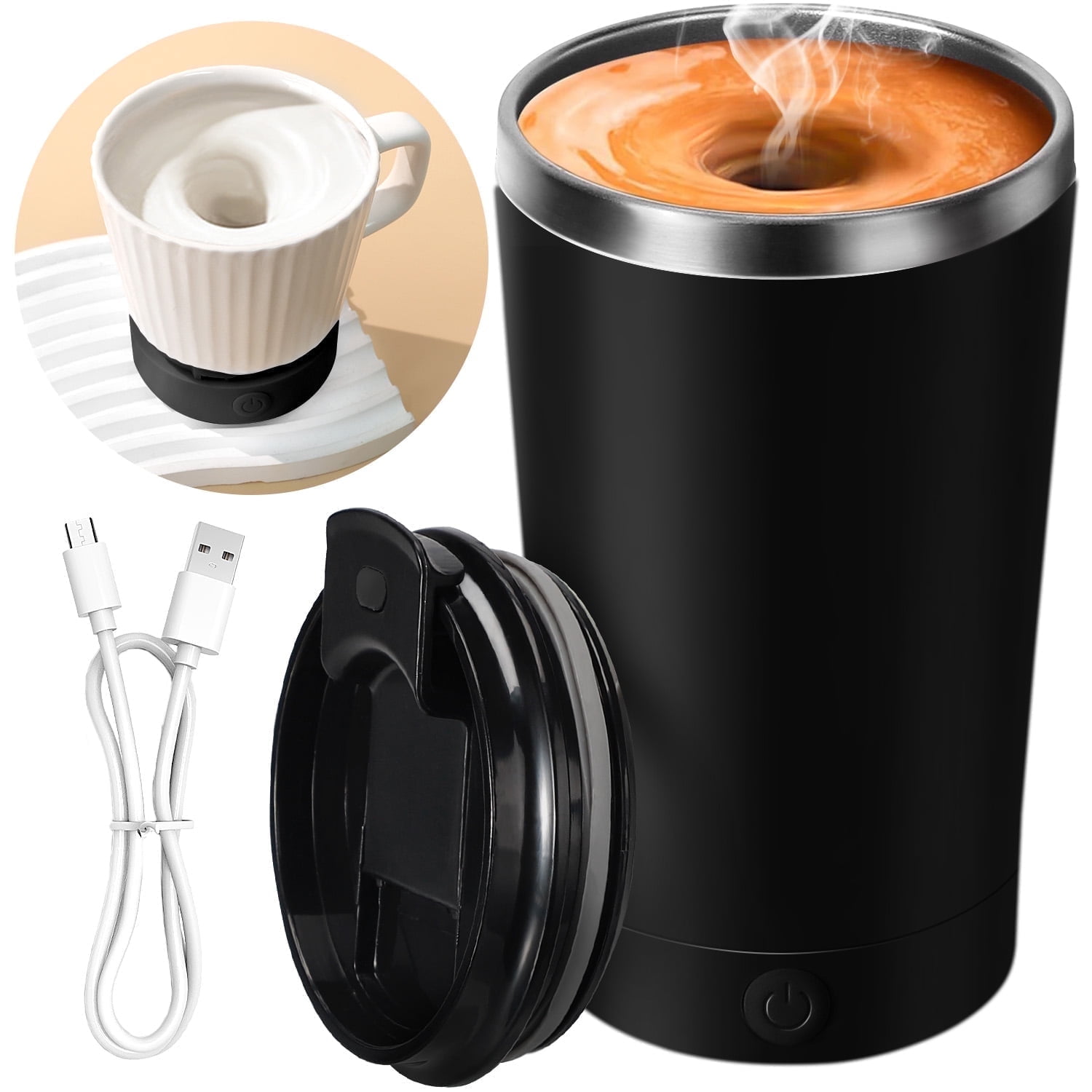 Livhil Self Stirring Coffee Mug, Electric High Speed Mixing Magnetic ...