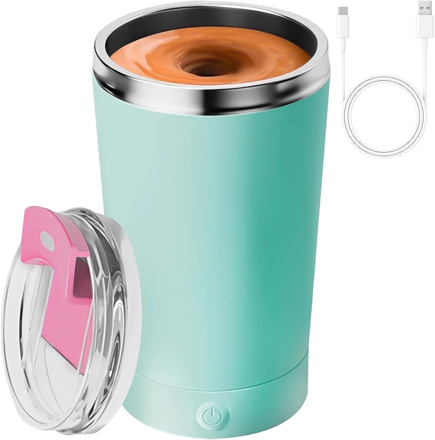 Livhil 13.5 Oz Self Stirring Mug, Green Monochrome Electric High Speed ...