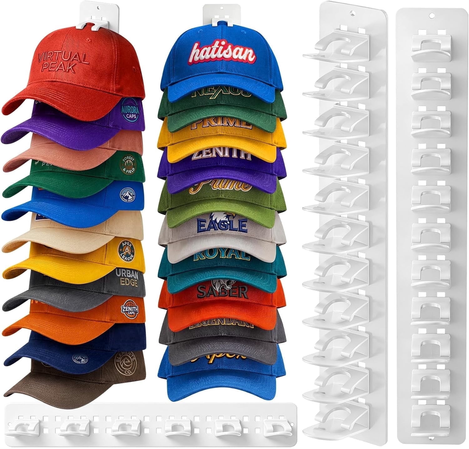 Livhil 2 Pack Hat Organizer for Baseball Caps, Detachable DIY Hat Rack ...