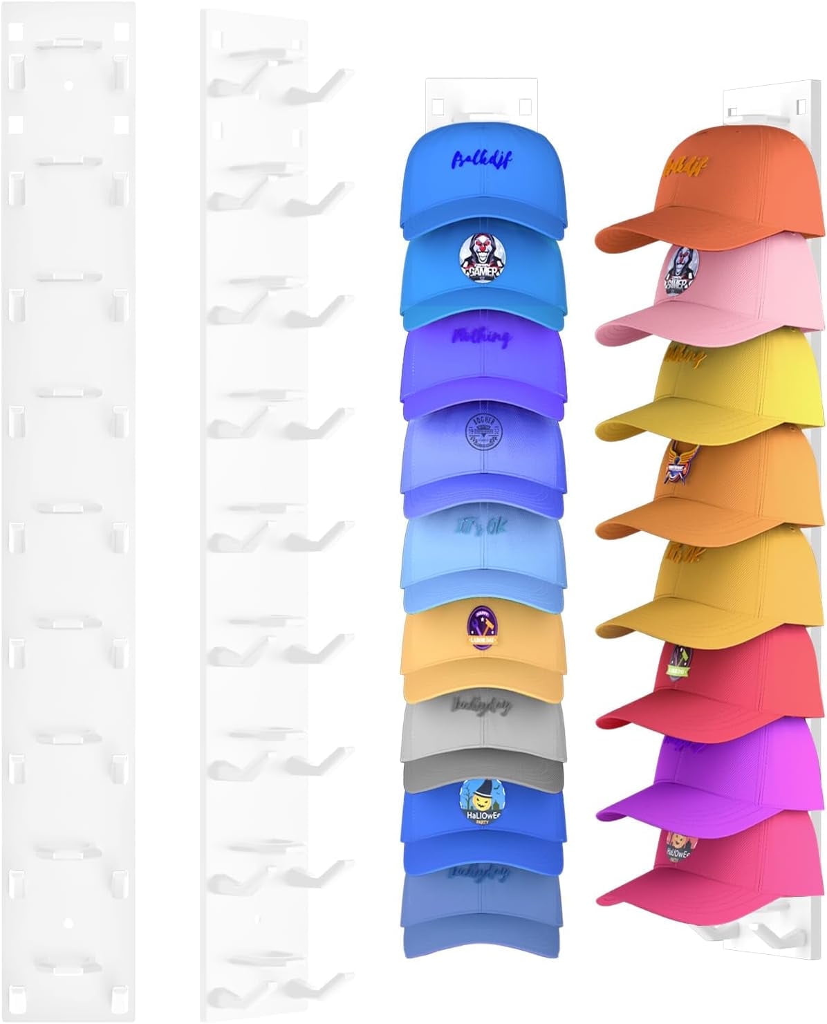 Livhil 2 Pack Hat Rack for Baseball Caps, Hat Organizer Display Holder ...