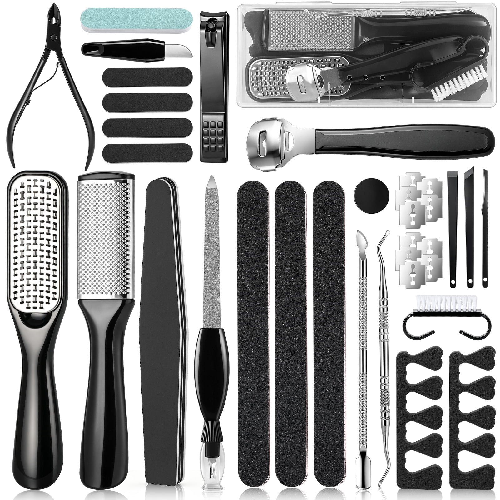 livhil, Pedicure Kit, 36 in 1, Stainless Steel Foot Care Set - Walmart.com