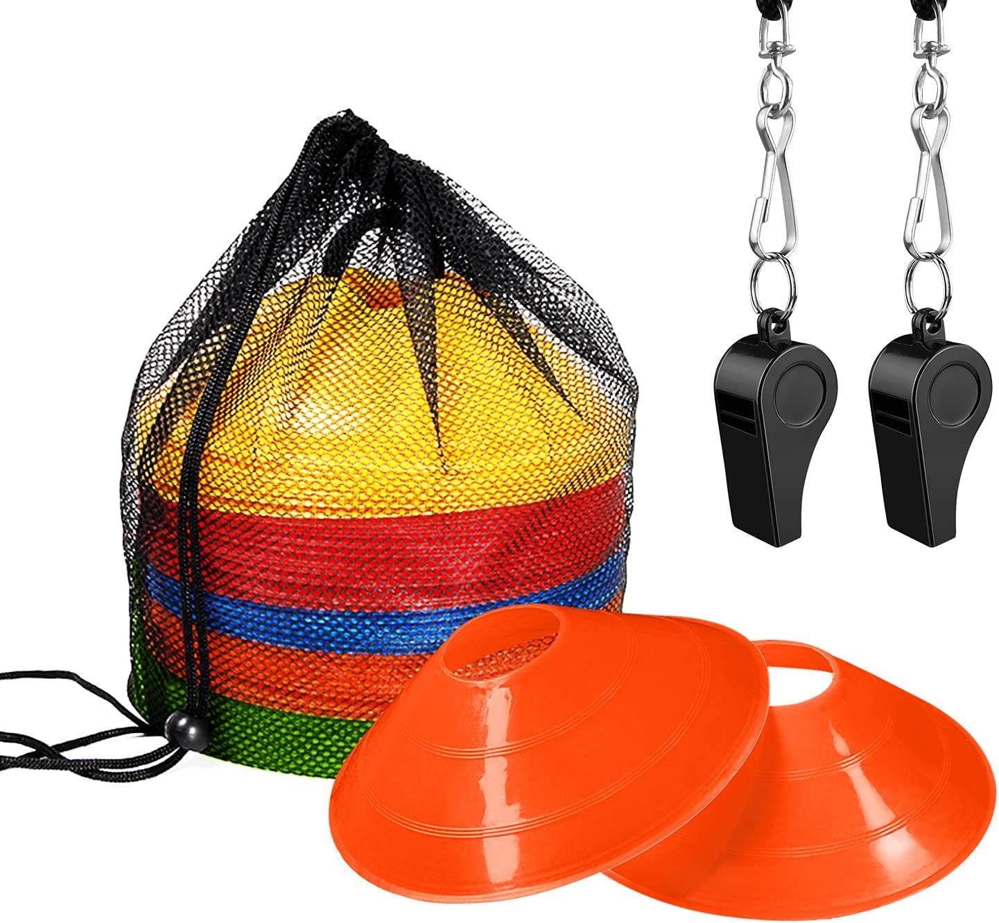 livhil 50pcs Soccer Training Cones, Plastic Agility Cones for Kids, Drills, with Carry Bag ...