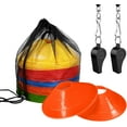 livhil 50pcs Soccer Training Cones, Plastic Agility Cones for Kids, Drills, with Carry Bag ...